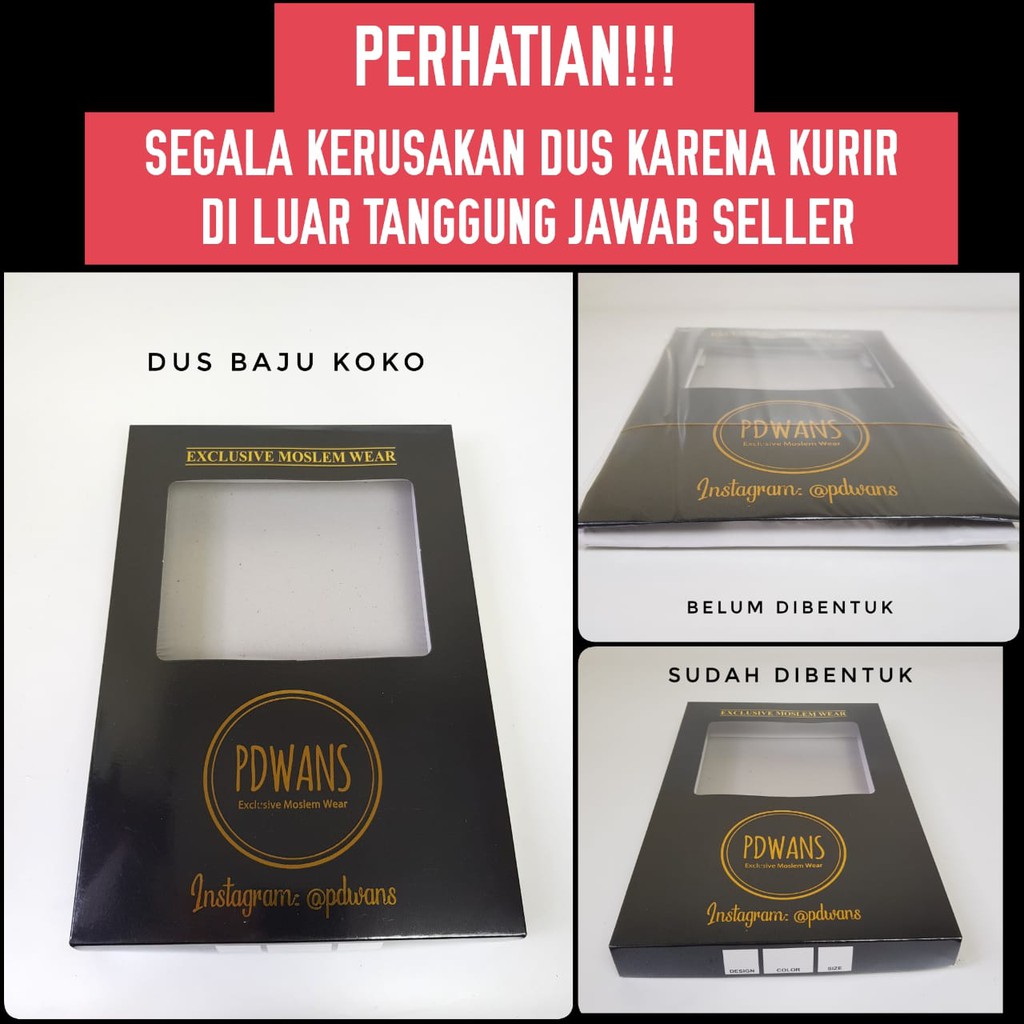Jual DUS KOTAK untuk Packing Tambahan Baju Koko PDWANS | Shopee Indonesia