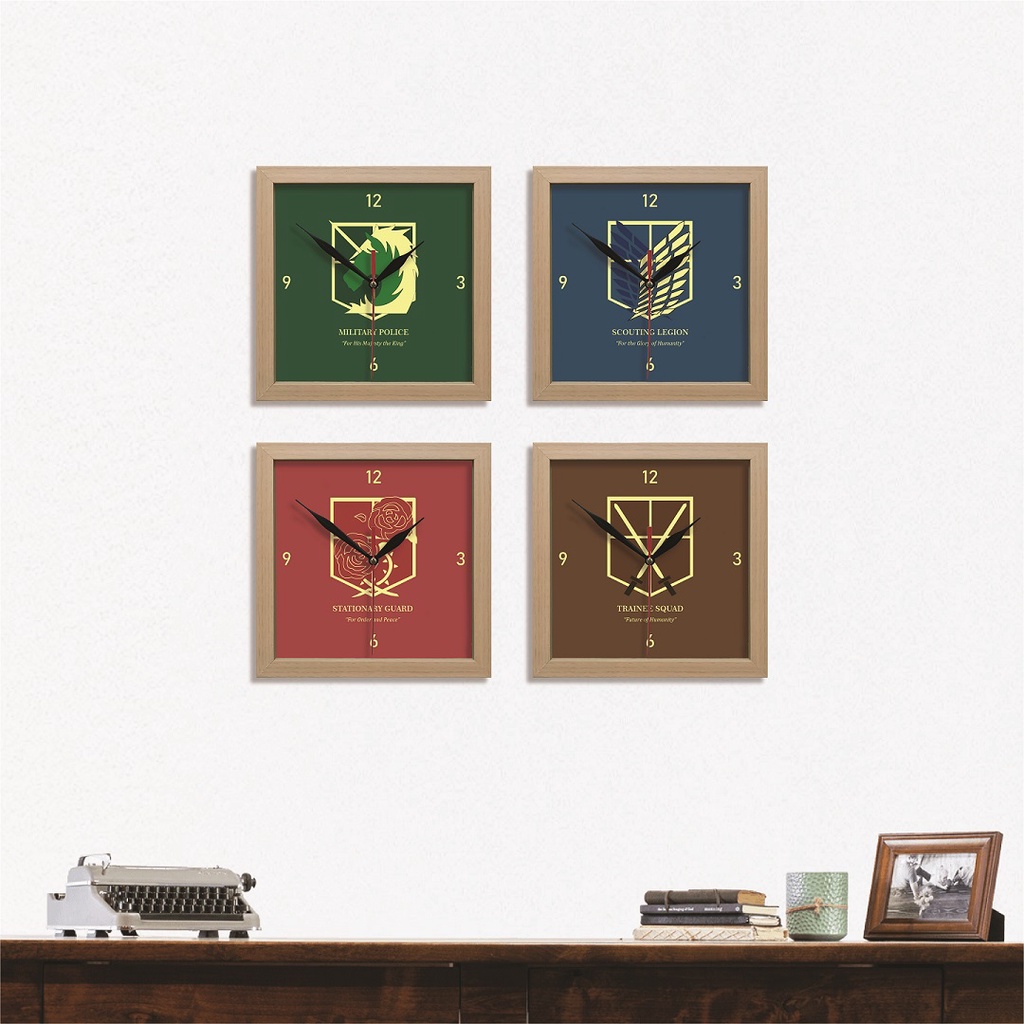Jual Attack on Titan / AOT Division Logo - Jam Dinding Kayu Kotak ...