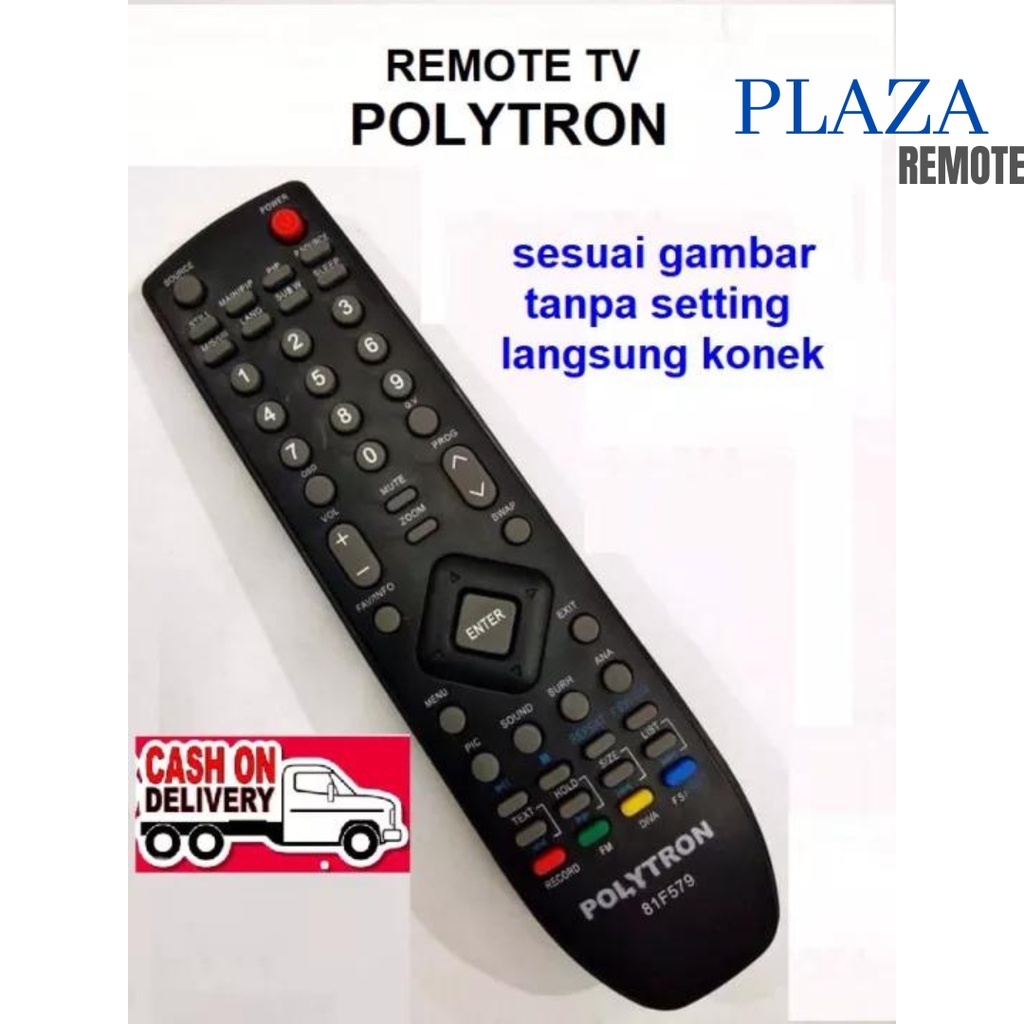 Jual REMOTE POLYTRON TV LCD LED TABUNG FLAT 81F579 | Shopee Indonesia
