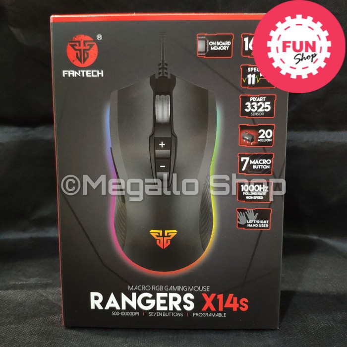Jual Fantech X14s Rangers Macro RGB Gaming Mouse Garansi Resmi - Hitam | Shopee Indonesia