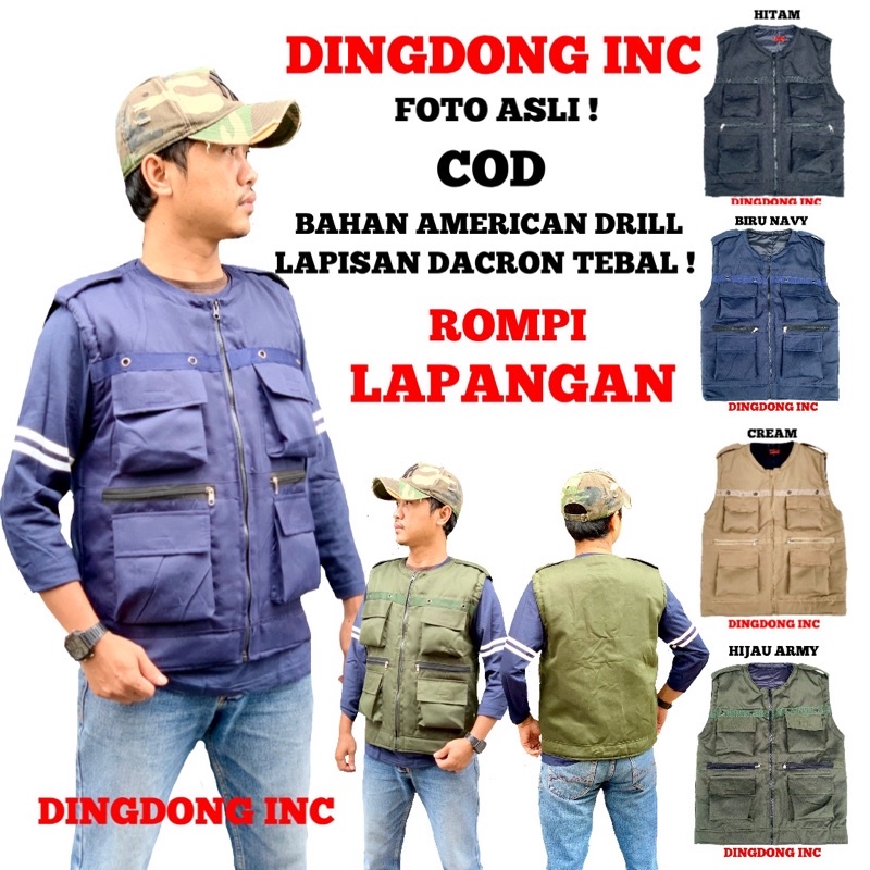 Jual JAKET ROMPI LAPANGAN PRIA WANITA VEST MANCING TEBAL | Shopee Indonesia