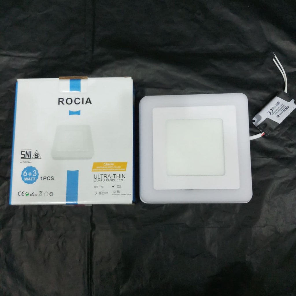 Jual DOWNLIGHT LED PANEL ROCIA 6+3 WATT (9 W) OUTBOW KOTAK PUTIH KUNING ...