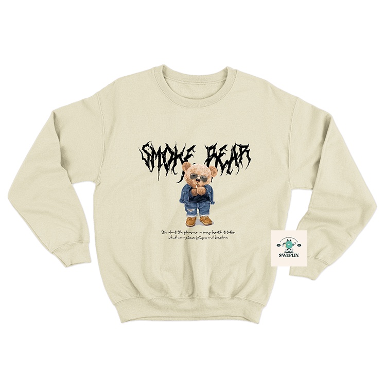 Jual SWEPI Basic Sweater SABLON SMOKE BEAR M-XXL ( PRIA & WANITA ...