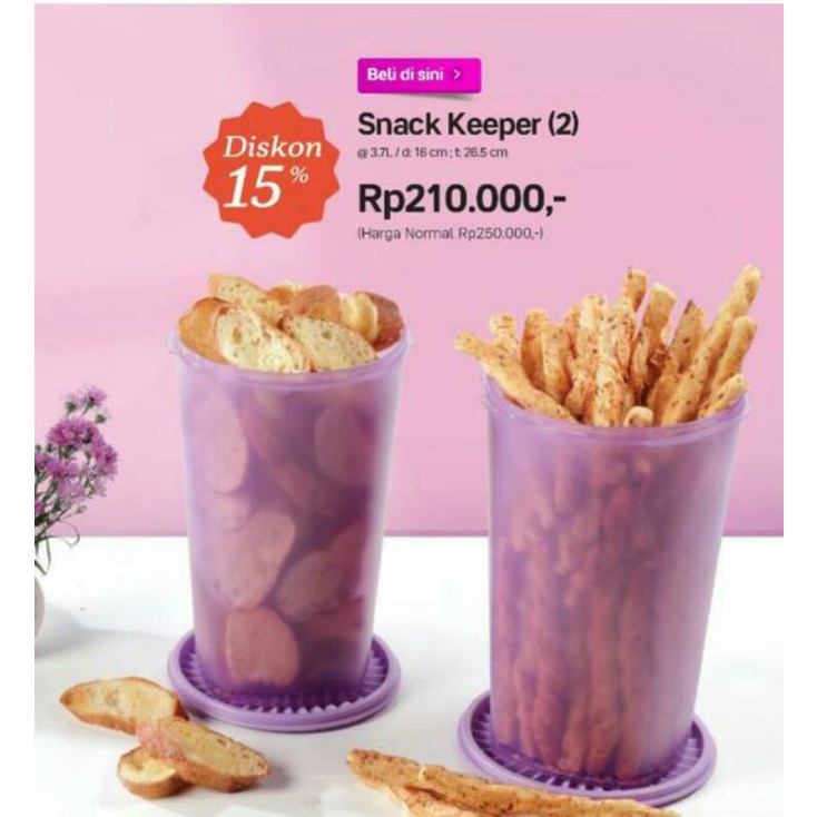 Jual Snack keeper Toples ungu set Tupperware isi 2pcs | Shopee Indonesia