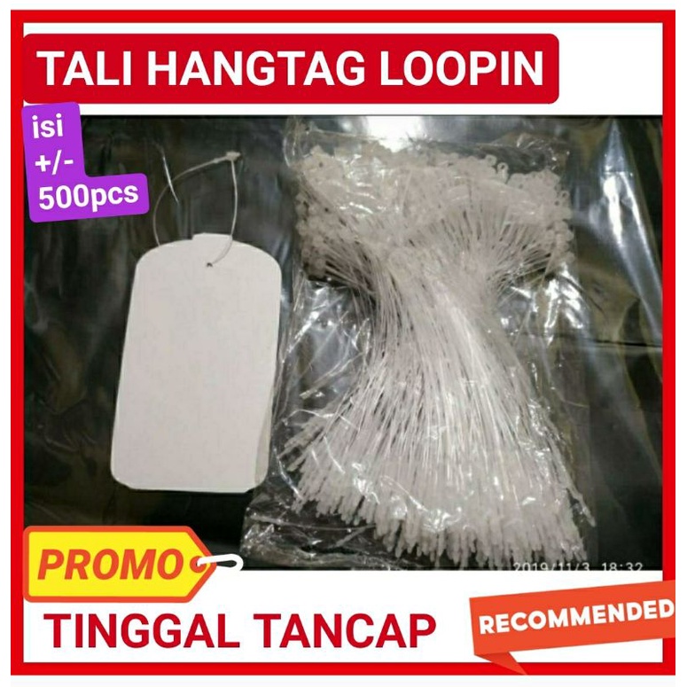 Jual loopin tali hangtag label baju / tali hang tag plastik stringpin ...