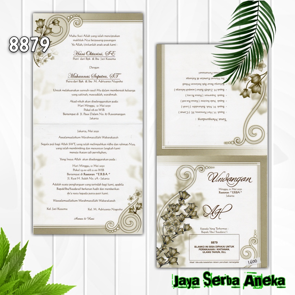 Jual Blanko undangan Cetak undangan pernikahan 8879 | Shopee Indonesia