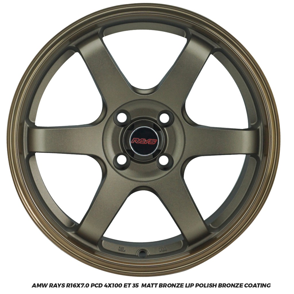 Jual Velg Mobil AMW Rays Ring 16x7.0 Pcd 4x100 ET35 Matt Bronze Lip ...