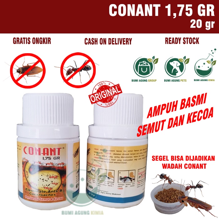 Jual Conant Obat Pembasmi Racun Semut & Kecoa isi 20 gram | Shopee ...