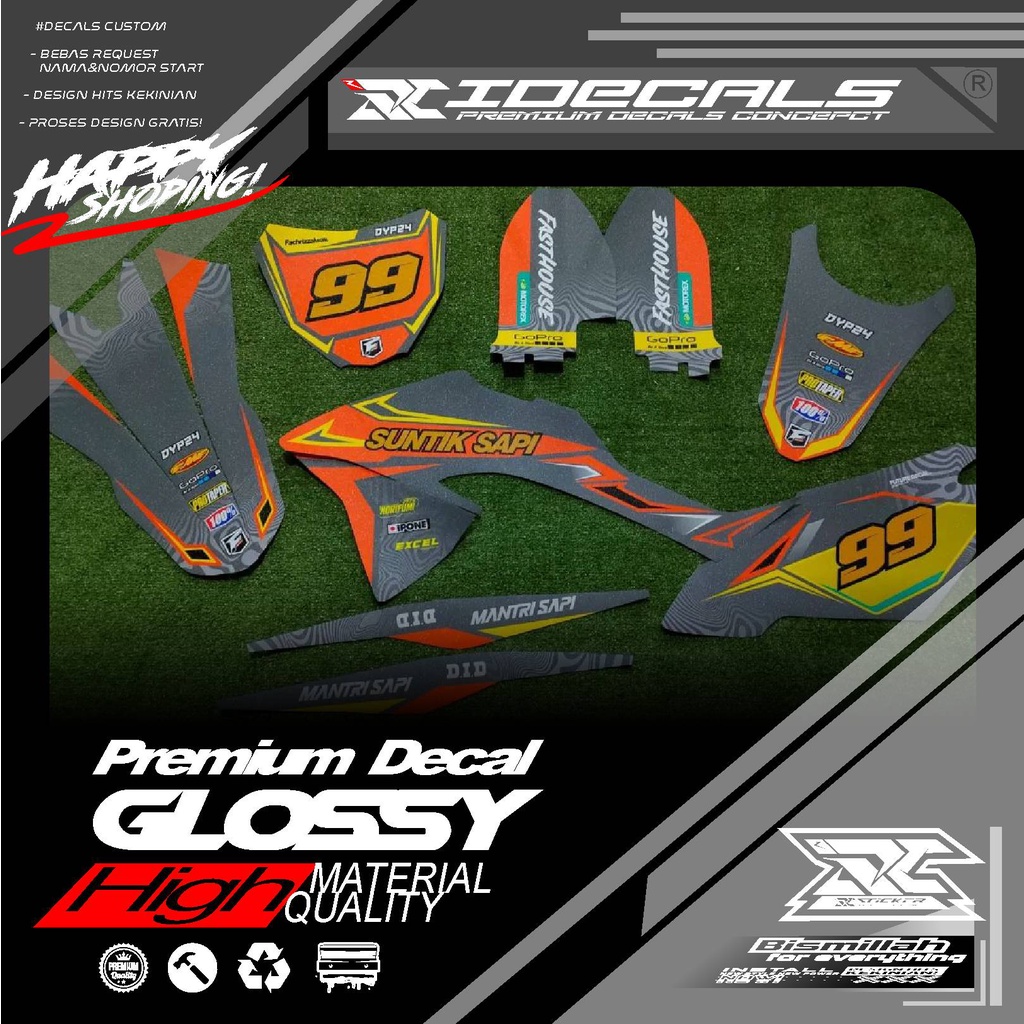 Jual 00250 sticker decals fullbody kawasaki klx bf desain garis simpel ...