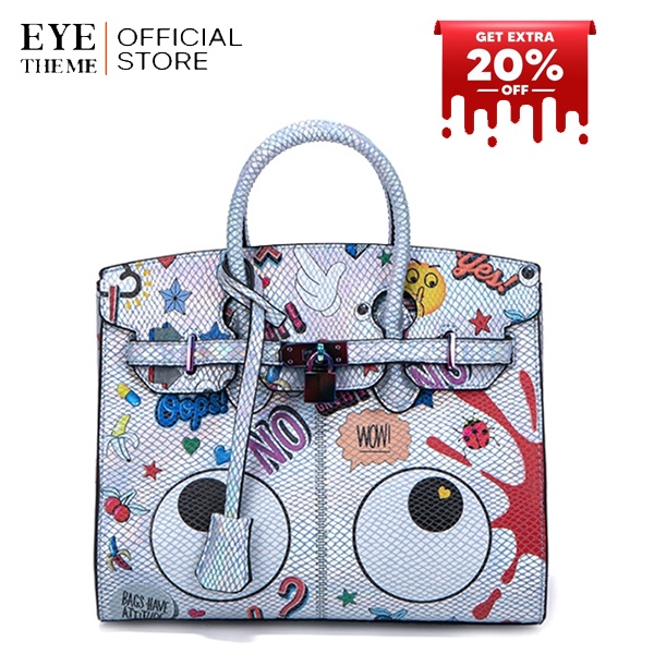 Jual EYE THEME ~ Yashe Eye Theme Printed Small Tote Bag 9454-176Blue ...