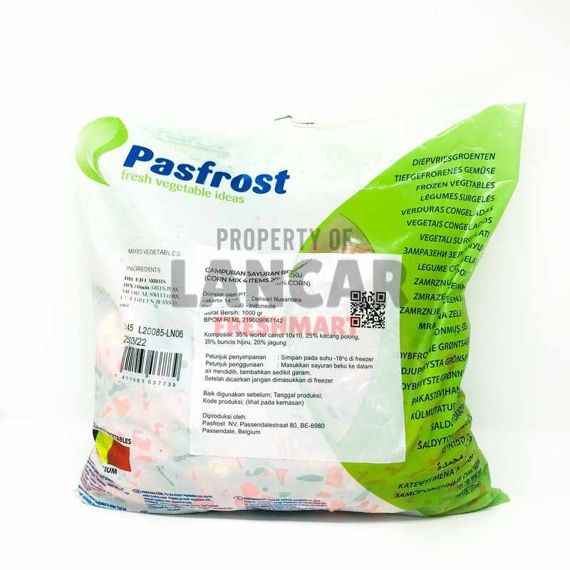 Jual PASFROST FRESH MIX VEGETABLES / SAYURAN BEKU 1KG | Shopee Indonesia