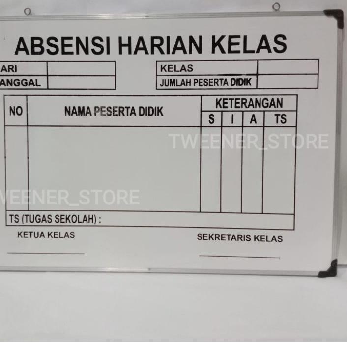 Jual Stok Redi. [Uk.50x70] Papan Tulis Absensi Harian Kelas Sekolah ...
