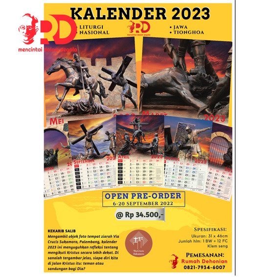 Jual Tanggalan Kalender Katolik KALENDER DINDING 2023 Kekarib Salib Nasional - Liturgi - Jawa ...