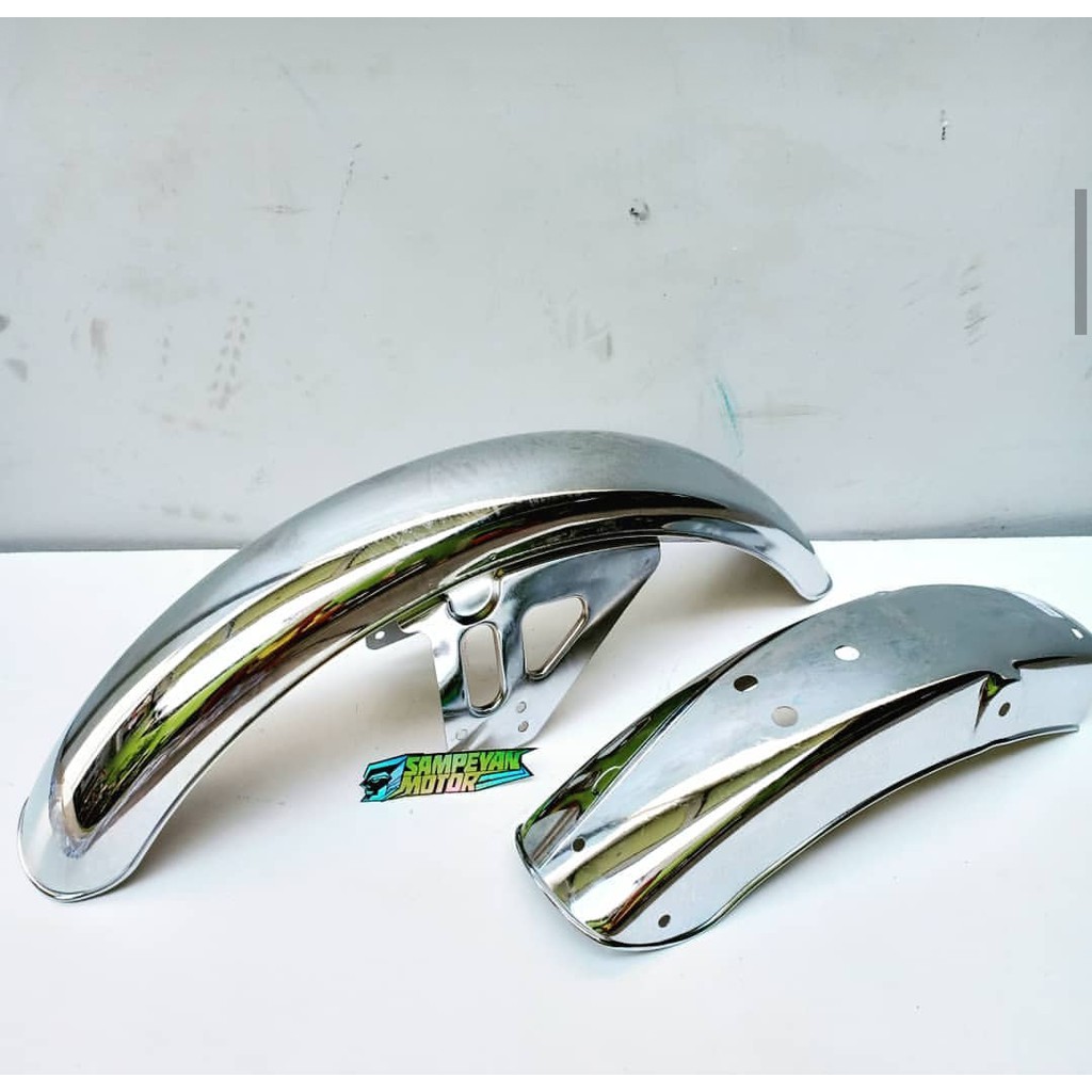 Jual Slebor Spakbor Depan Dan Belakang Honda Win 100 Plat Besi Chrome ...