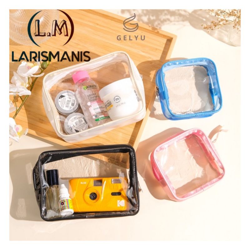 Jual LM Pouch Kosmetik Mika Transparan Anti Air - Tas Make Up Serbaguna ...