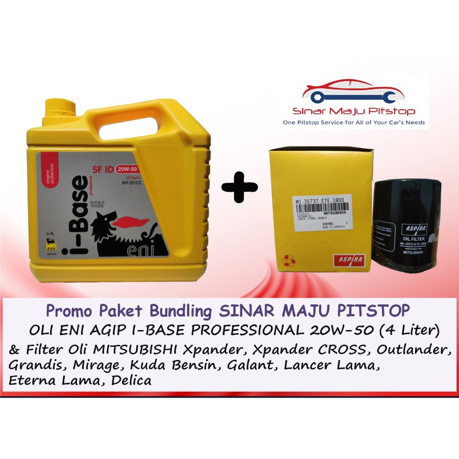 Jual Paket Bundling Oli ENI AGIP 20W-50 & Filter Oli MITSUBISHI XPANDER ...