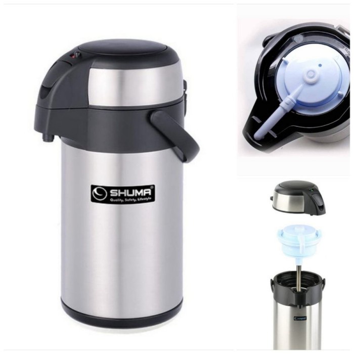 Jual SHUMA VACUUM AIRPOT POMPA AIR POT TERMOS PENCET STAINLESS 2 LITER / 2.5 LITER / 3 LITER ...