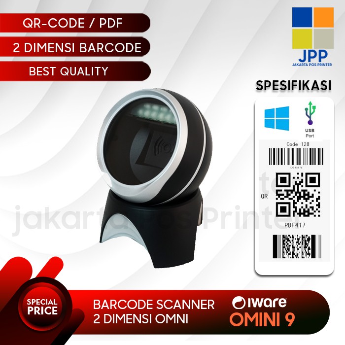 Jual Barcode Scanner Omini 2d Omini 9 - QR CODE EFAKTUR - SCANNER BARCODE MURAH | Shopee Indonesia