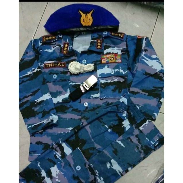 Jual set seragam TNI-AU loreng biru | Shopee Indonesia