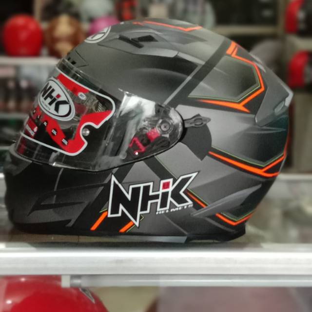 Jual HELM NHK RX 9 HAWEK BLACK DOF ORANGE ( DOBLE VISOR) | Shopee Indonesia