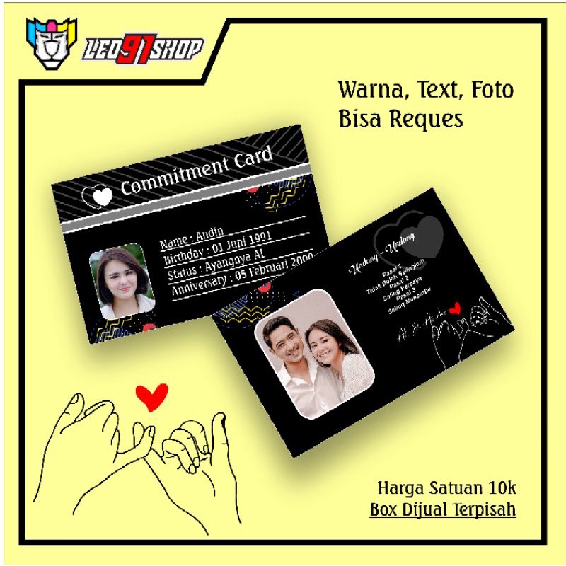 Jual Id card kartu anggota kartu tanda pacaran kartu tanda komitmen ...