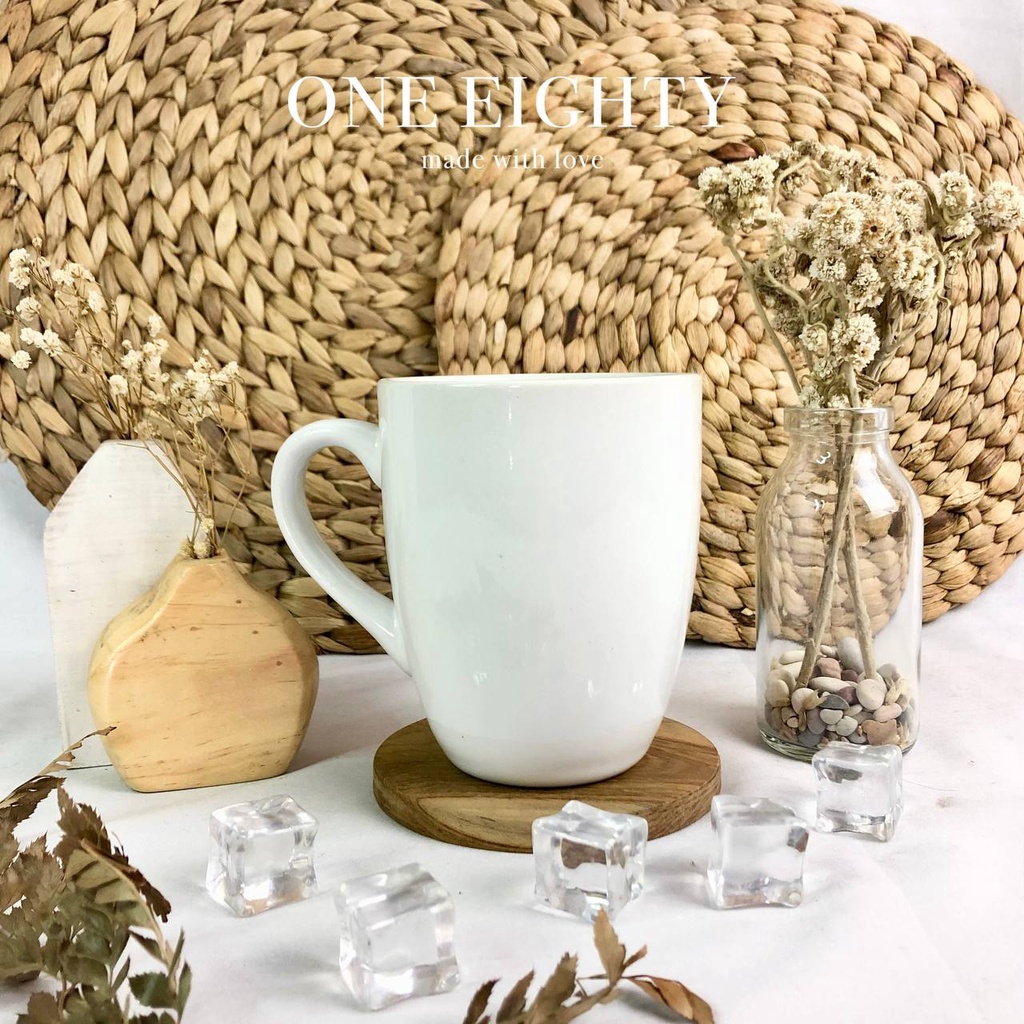 Jual Gelas Mug Keramik Cangkir Corel 300ml Putih Polos | Shopee Indonesia