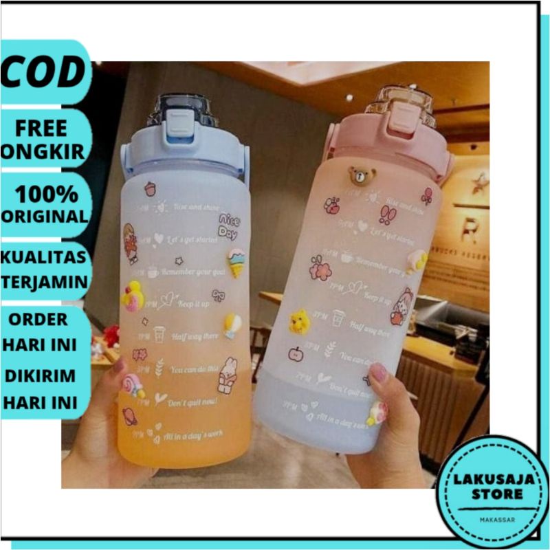 Jual Botol Plastik+2D Stiker+3D Stiker Handcarry 2000ml BPA Free Sport ...