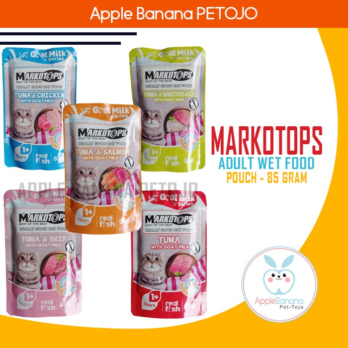 Jual Makanan Kucing Basah MARKOTOPS POUCH ADULT CAT 85 Gram - Markotop ...