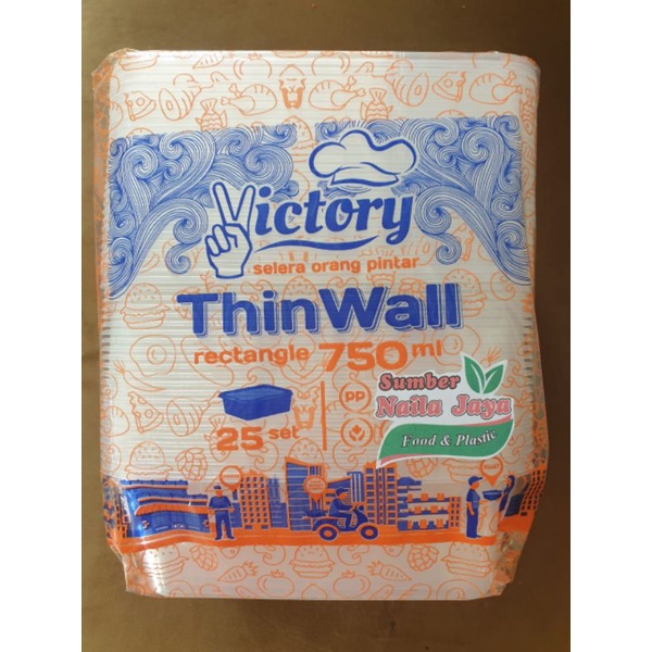 Jual ThinWall Kotak Persegi Panjang (Rectangle) 750 ml merk VICTORY ...