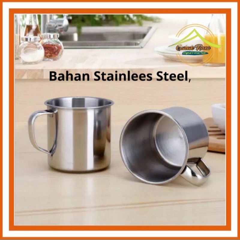 Jual Gelas Stainless Steel/Mini Coffee/Tea Cups Tutup | Shopee Indonesia