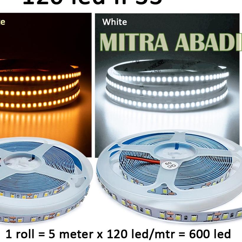 Jual LED Strip Fleksibel SMD 2835 120 LED / Meter DC 12V IP33 INDOOR ONLY | Shopee Indonesia