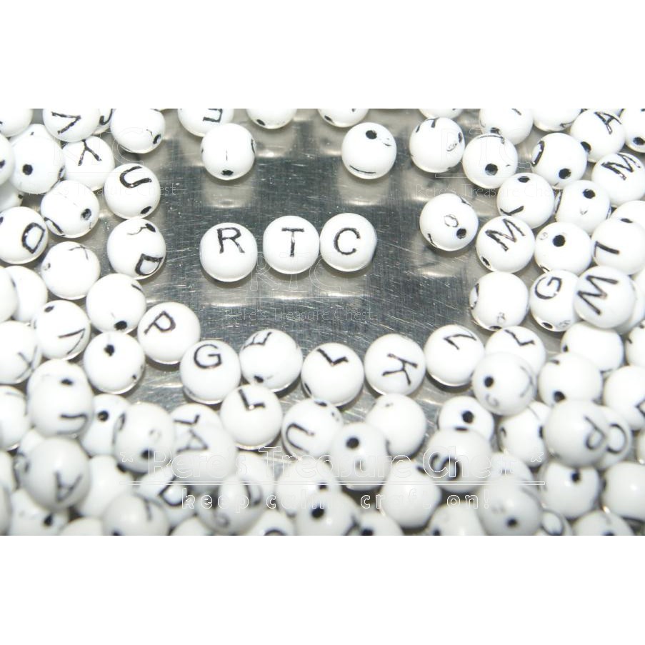 Jual Alphabet Beads / Manik Alfabet Bulat Putih-Hitam | Shopee Indonesia