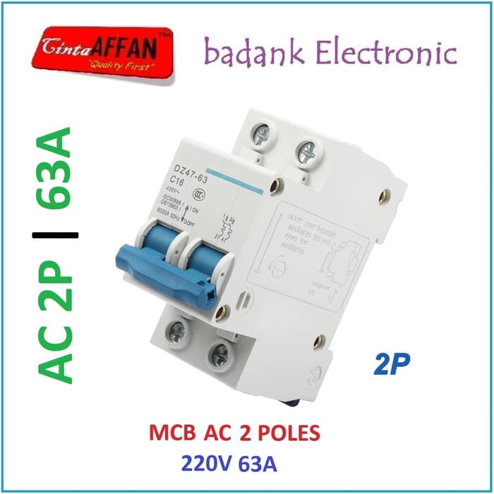 Jual Jual MCB AC C63 63A 220V 2P Circuit Breaker Solar PV Panel Surya PLTS Murah | Shopee Indonesia