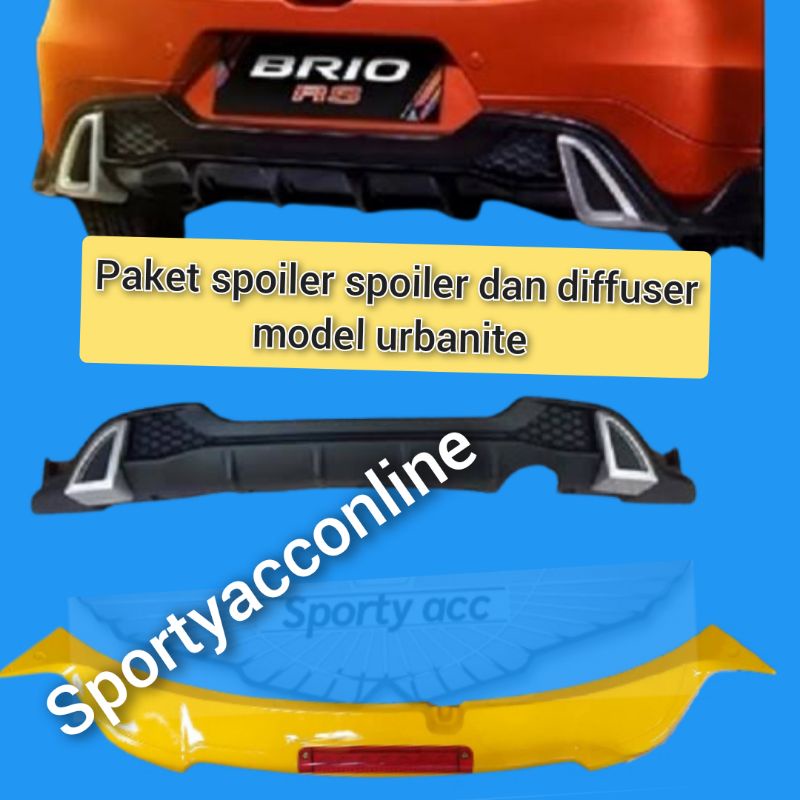 Jual spoiler model rs dan diffuser allnew brio model urbanite 2019 ...