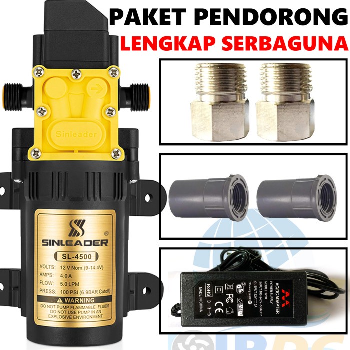 Jual Paket Pompa Pendorong Serbaguna Otomatis Bertekanan tinggi - SL 4500 - 2X SOKDRAT PIPA, 12V ...