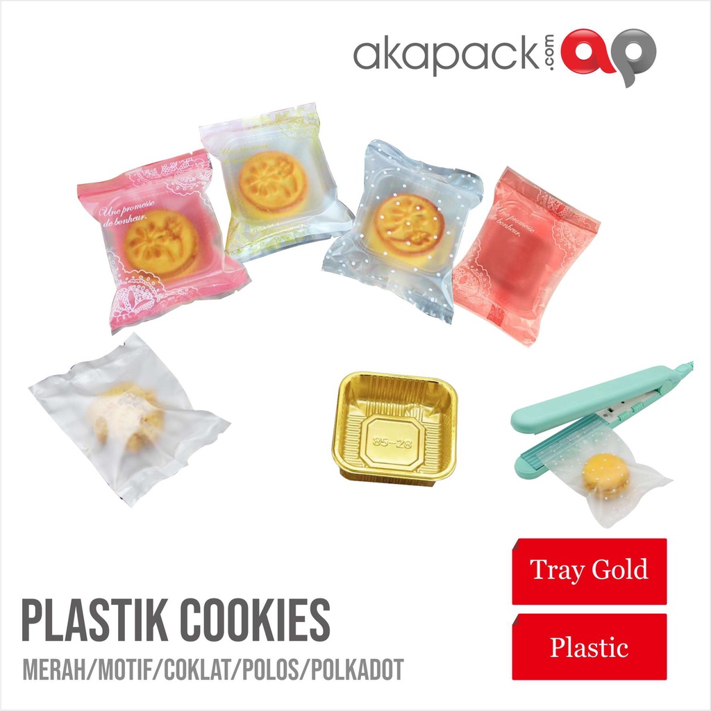Jual [100pcs] Plastik Kue cookies Transparan Pouches & tray / Baking ...