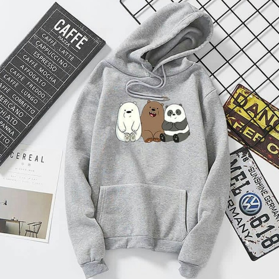 Jual Sweater Hoodie Wanita We Bare Bears Sweater Fleece Lucu Kekinian ...