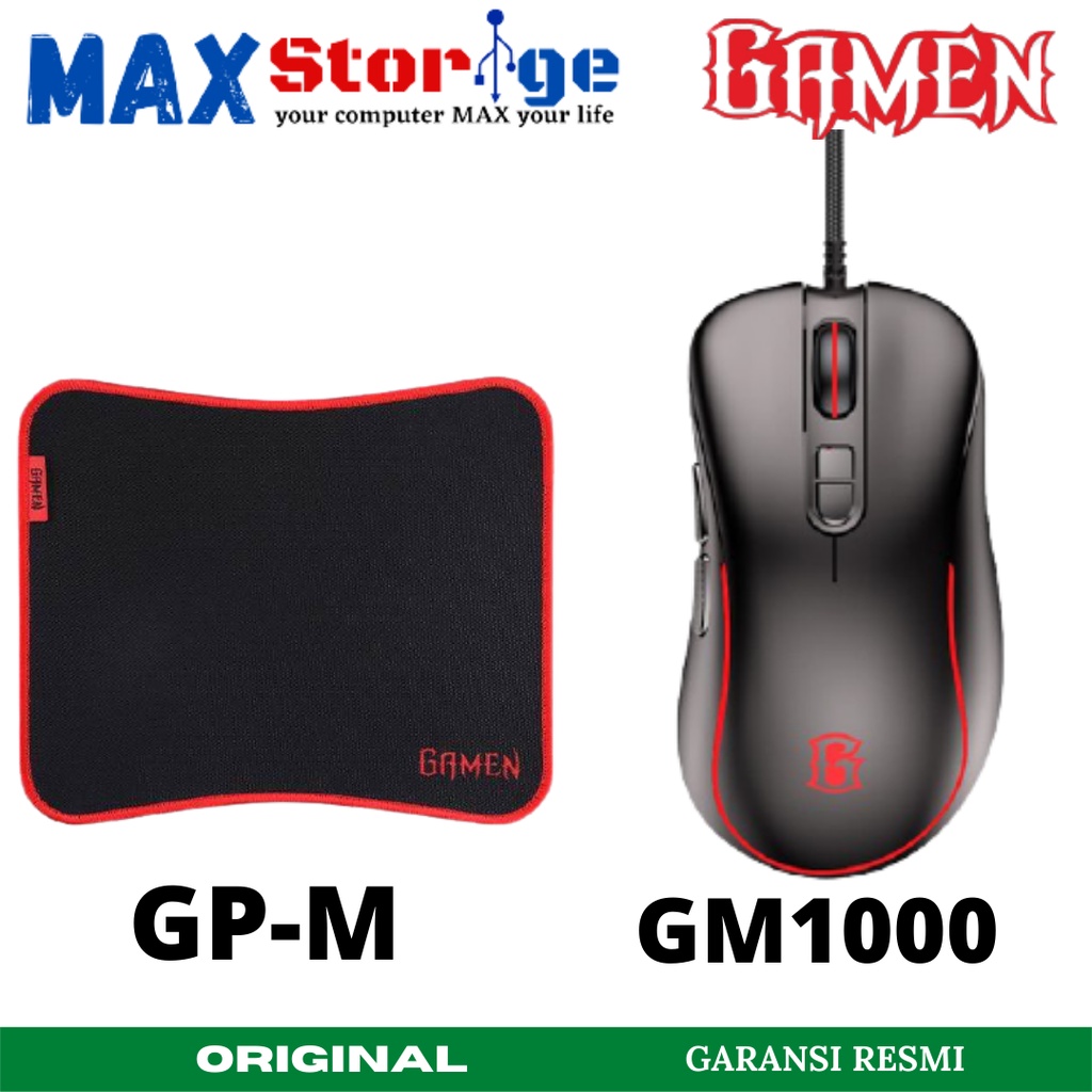 Jual GAMEN GM1000 GM 1000 MOUSE GAMING RGB 2400DPI PLUS GAMNE MOUSEPAD GAMING GP-M COMBO BUNDLE ...