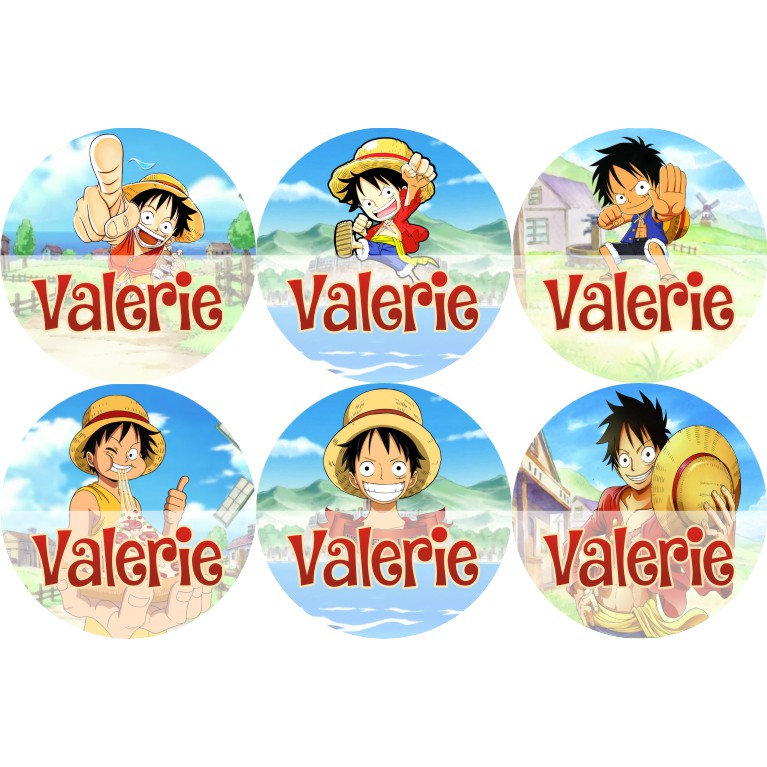 Jual STIKER LABEL NAMA WATERPROOF CIRCLE ONE PIECE | Shopee Indonesia