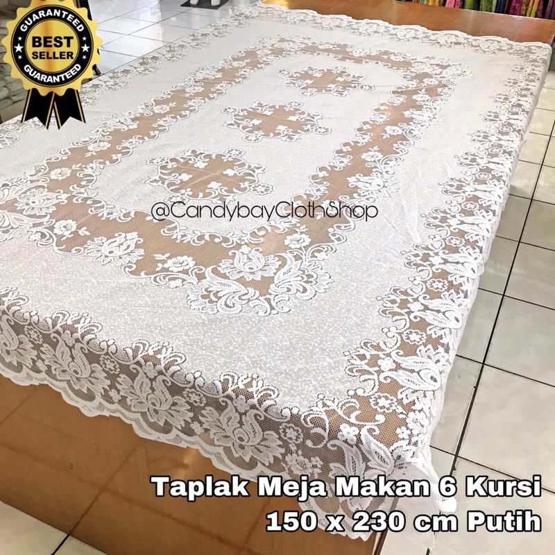 Jual BEST SELLER Taplak Meja Makan 6 Kursi Persegi 150 x 230 cm Bahan ...
