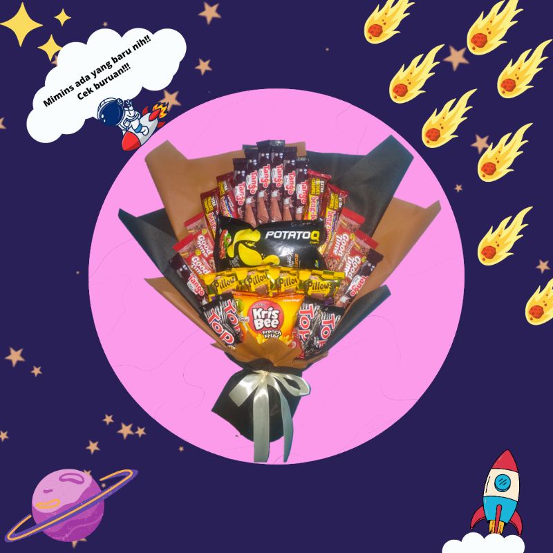 Jual BUKET SNACK WISUDA/ULANG TAHUN (besar) | Shopee Indonesia