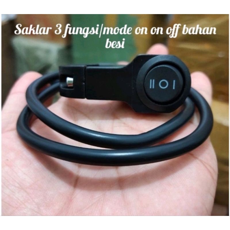 Jual saklar mode on/of 3 fungsi waterproof kleman stang besi | Shopee ...