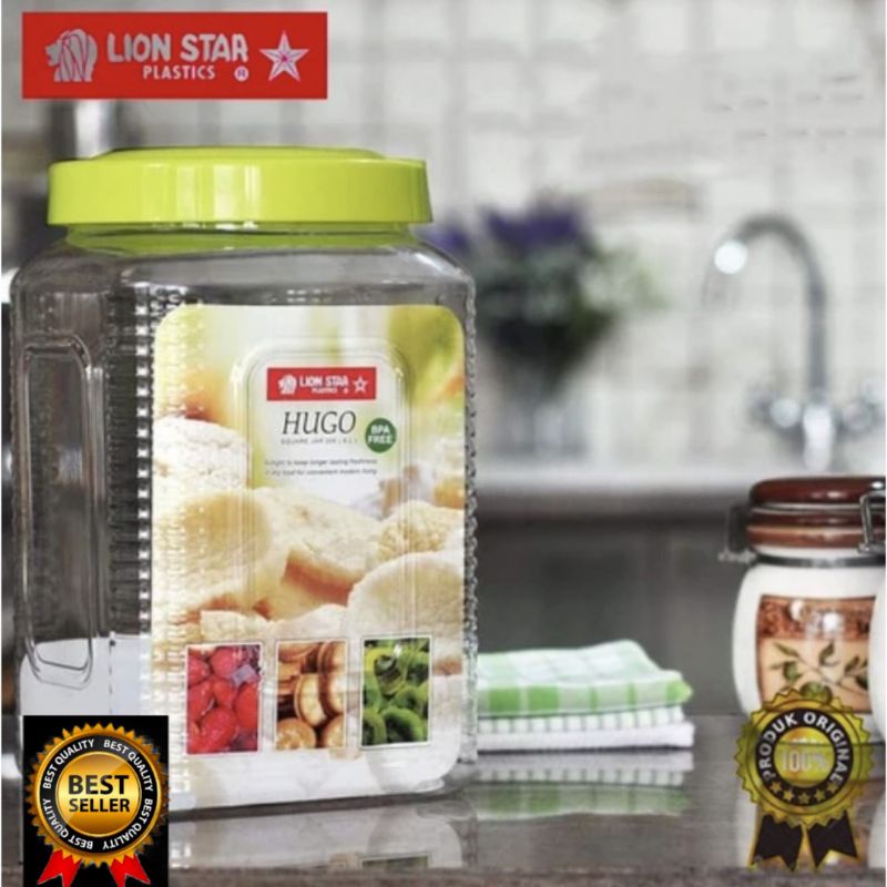 Jual [WARNA RANDOM] LION STAR Hugo Square Jar L 8L/10L 205/207 Toples ...
