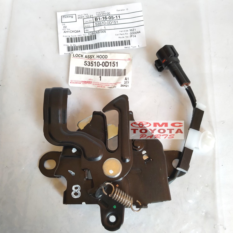 Jual Pengunci Kap Mesin / Lock Assy Hood Toyota Yaris 53510-0D151 ...