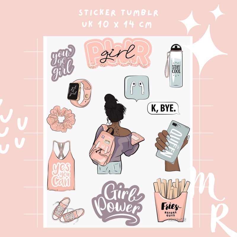 Jual STICKER TUMBLR AESTHETIC / STIKER HP / STIKER LAPTOP / STICKER NO CUTTING | Shopee Indonesia