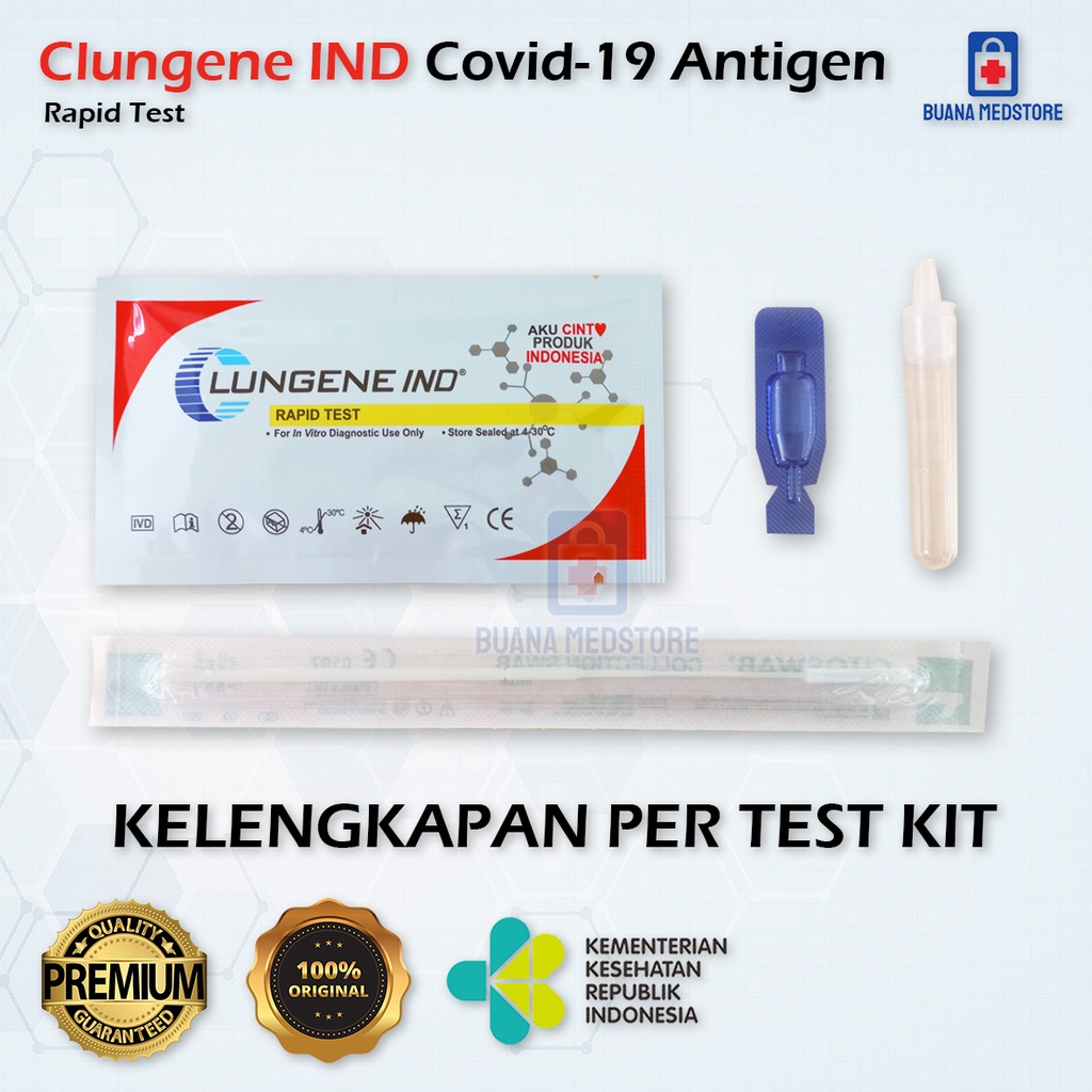 Jual Alat Swab Test Antigen Clungene Lungene IND Ecer Original 1 Test ...