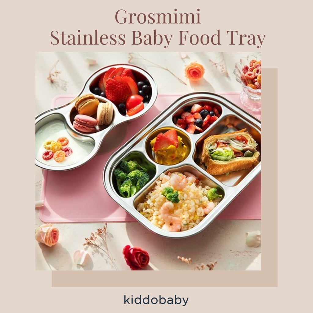 Jual Grosmimi Stainless Baby Food Tray | Wadah Makanan | Kotak Makan ...