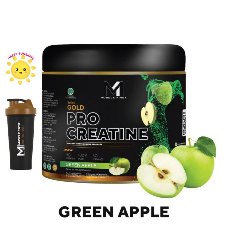 Jual Muscle First Gold Pro Creatine 360 grams -M1 Green Apple 360g FREE ...