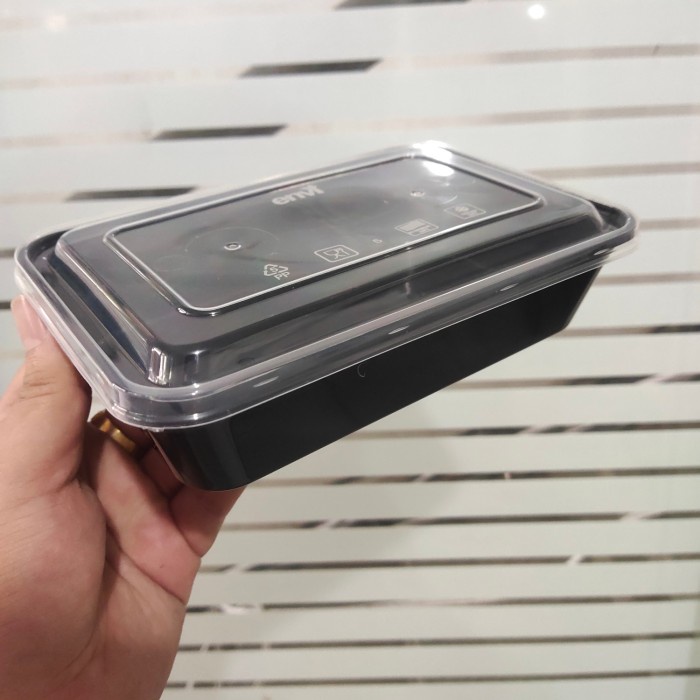 Jual Thinwall Envi Black Hitam 500ml Rect 500 Ml Kotak Makanan