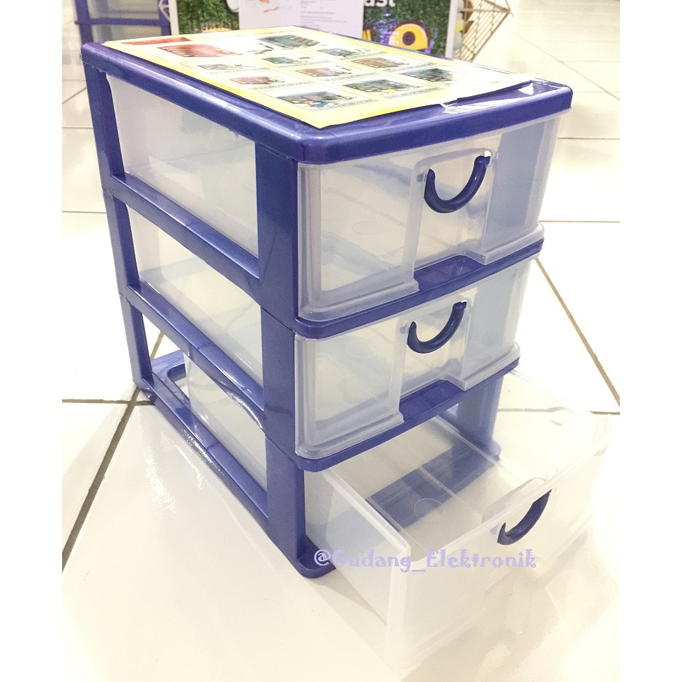 Jual Komet Star Mini Container susun 3 Ukuran L / Laci mini / Laci ...